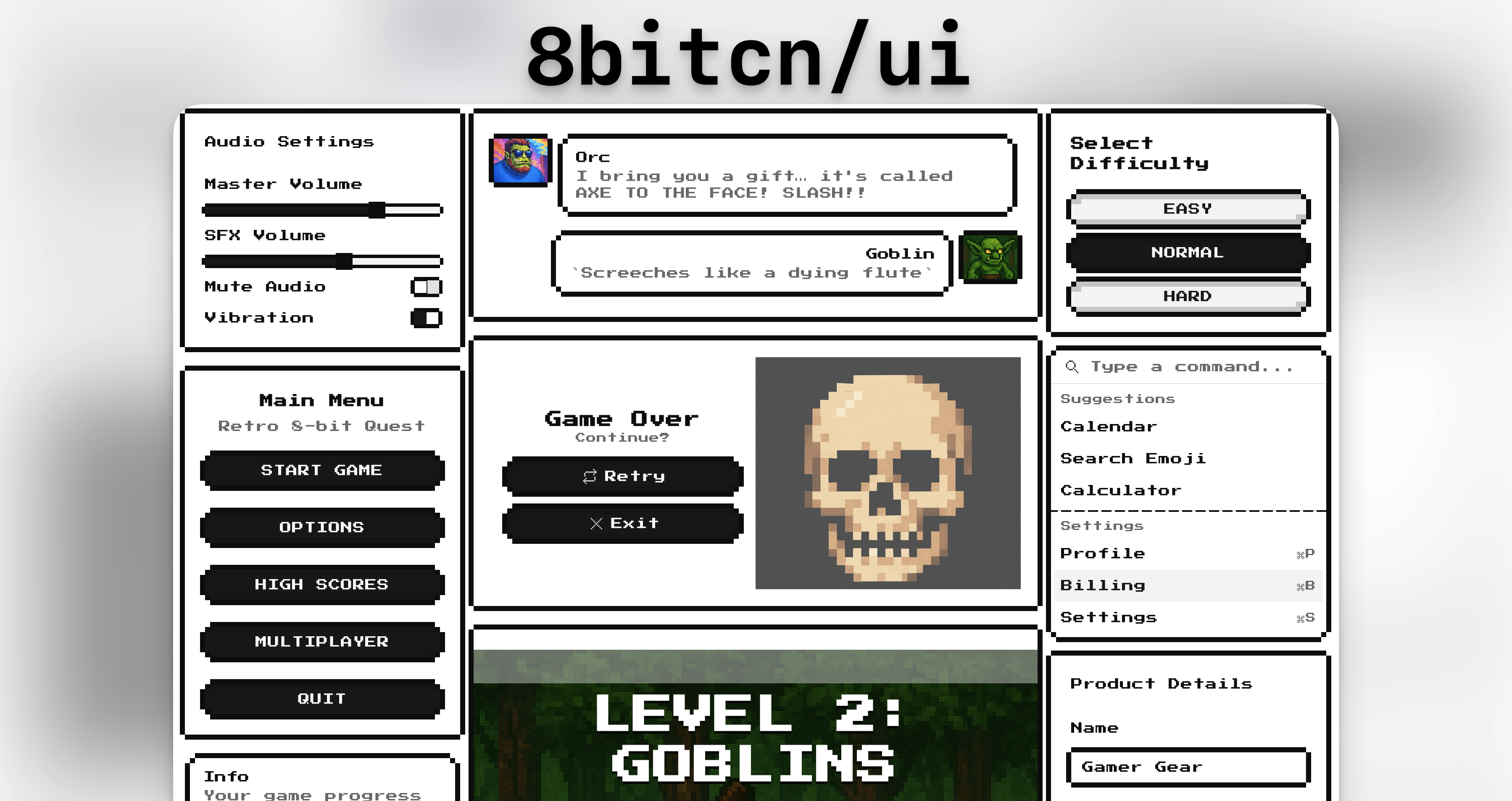 8-bit Theme Selector - 8bitcn/ui